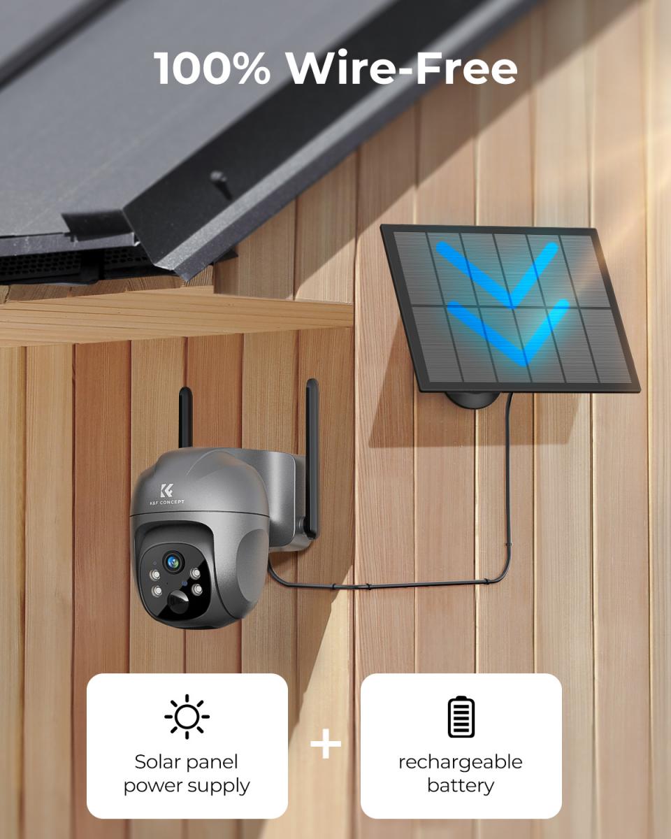 Bewakingscamera Draadloos 4G 4Mp 360° 2K - K&F Concept