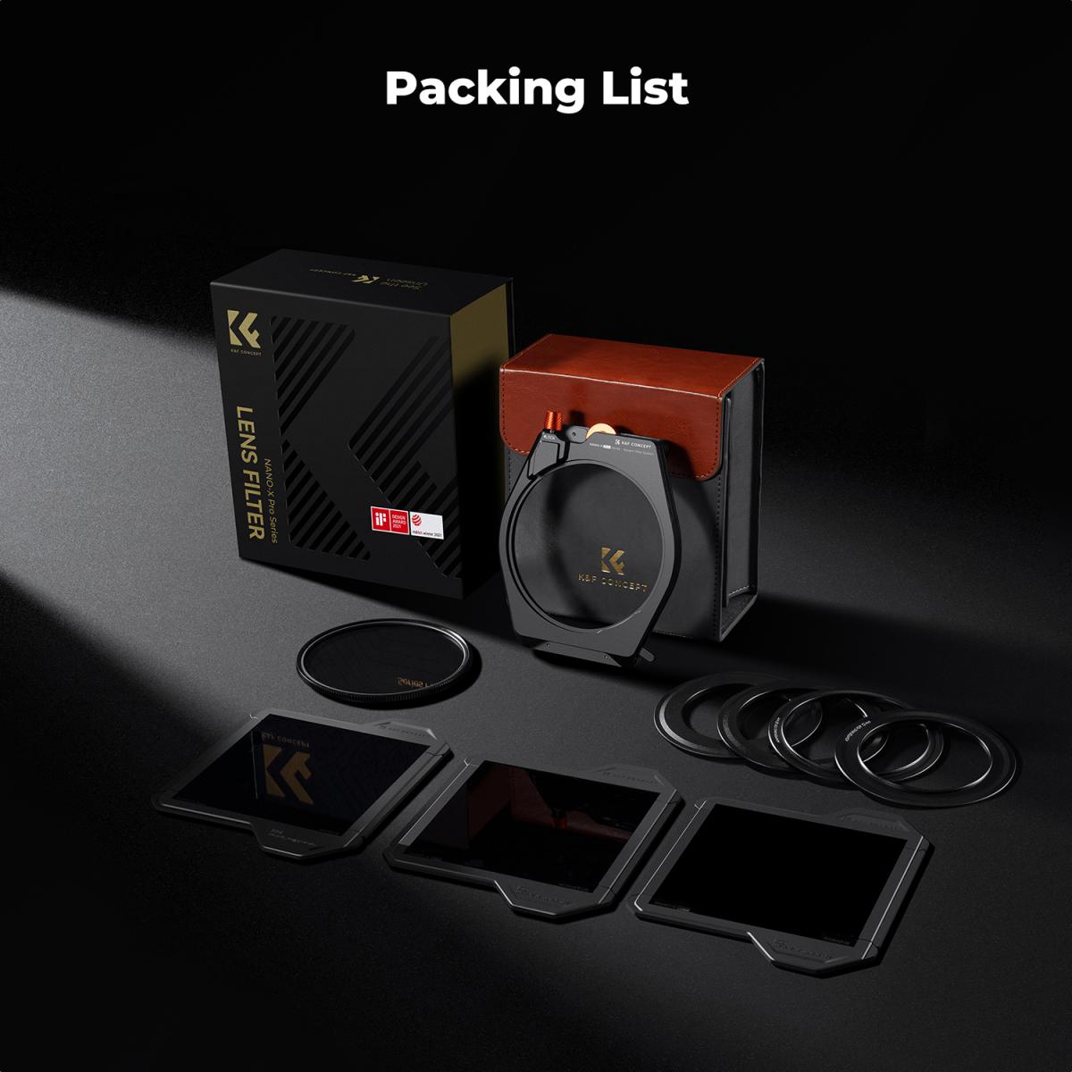 Filtres Carré Pro ND8+ND64+ND1000+CPL 95mm - K&F Concept