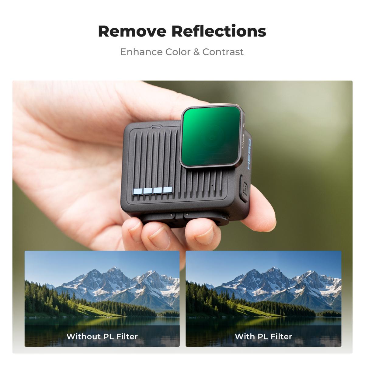 Gopro HERO 4K Action Camera CPL + ND4 + ND8 + ND16 Lens Filter Set - K ...