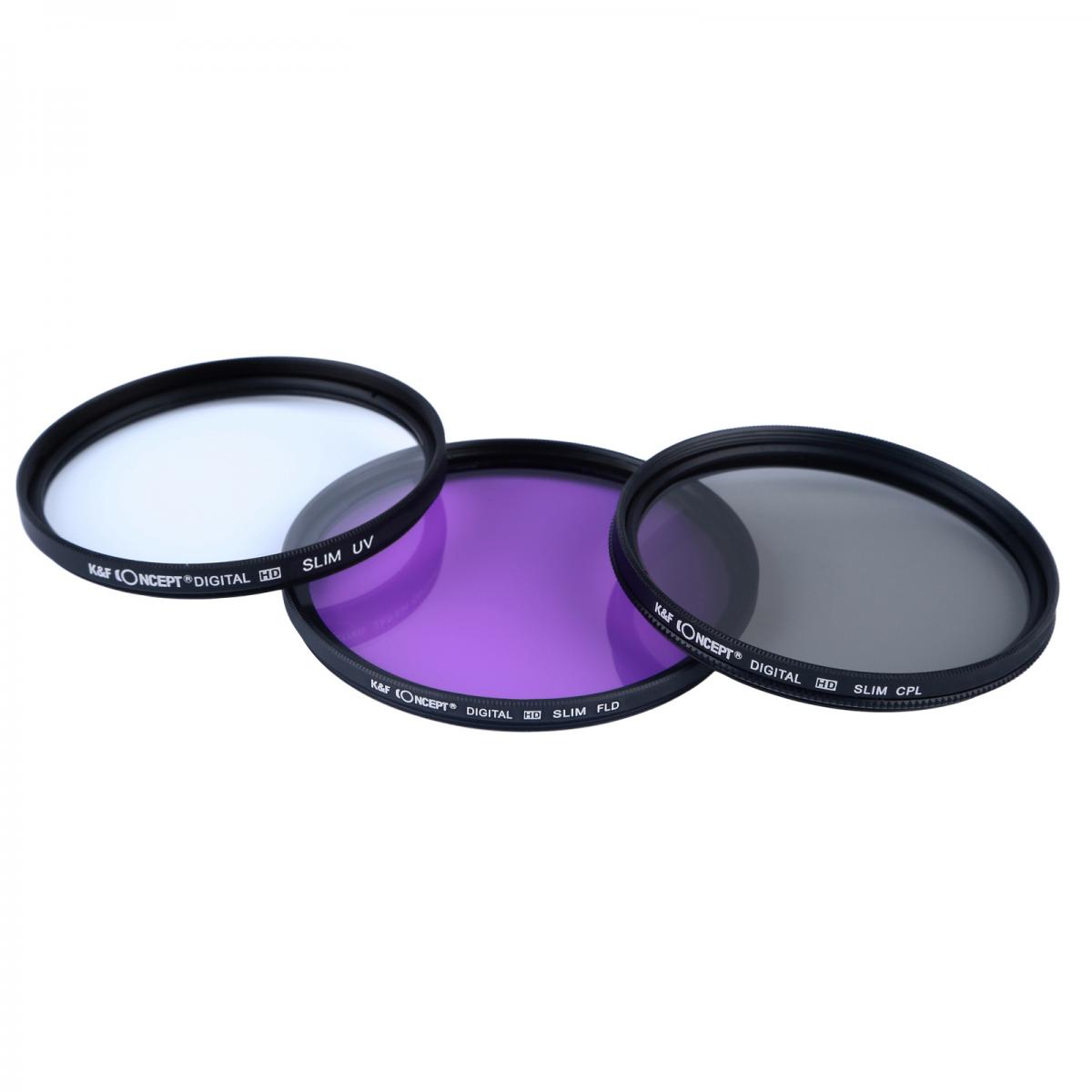 52mm UV, CPL, FLD Objektiv Filterset - KENTFAITH