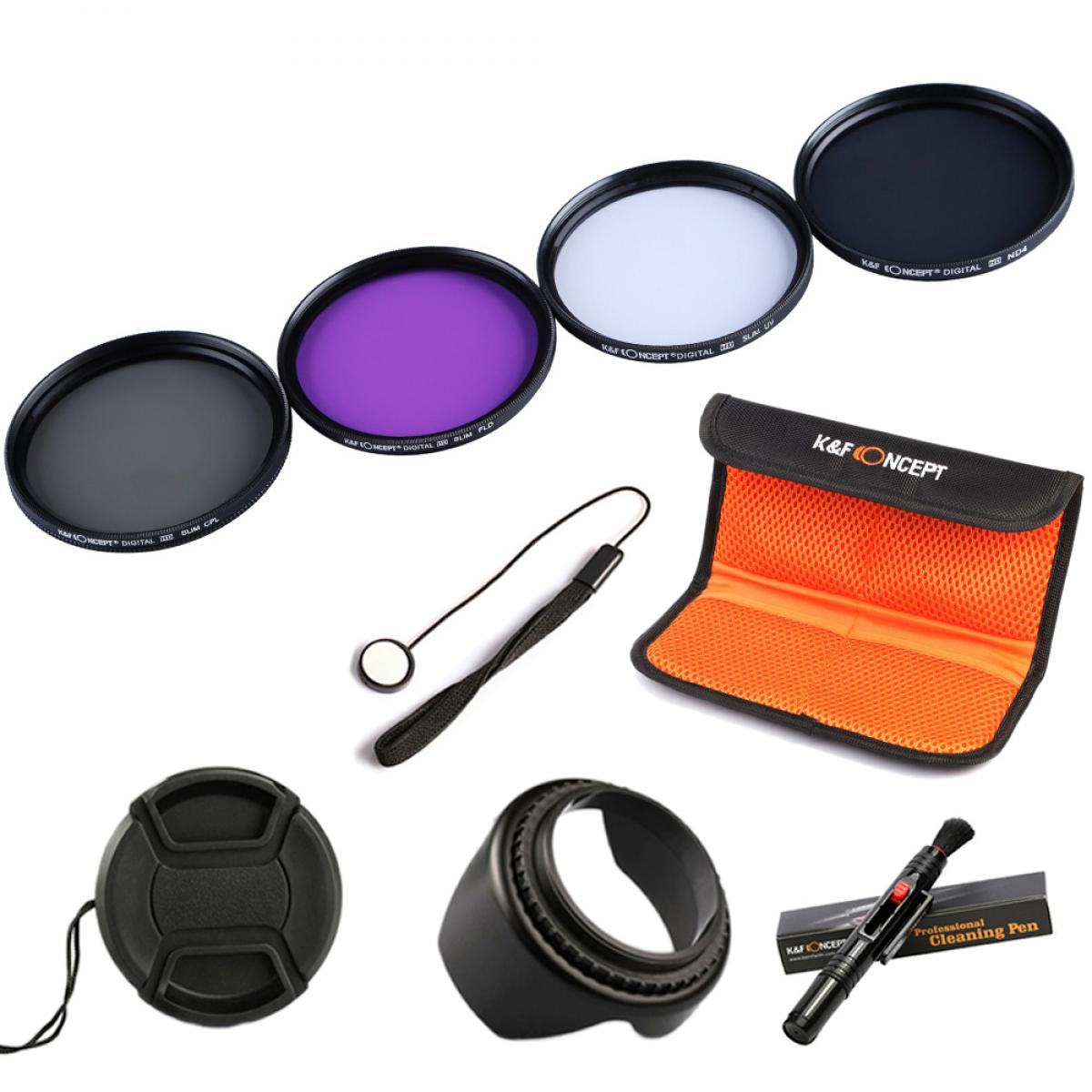 67mm UV, CPL, FLD, ND4 Filtro Kit - K&F Concept