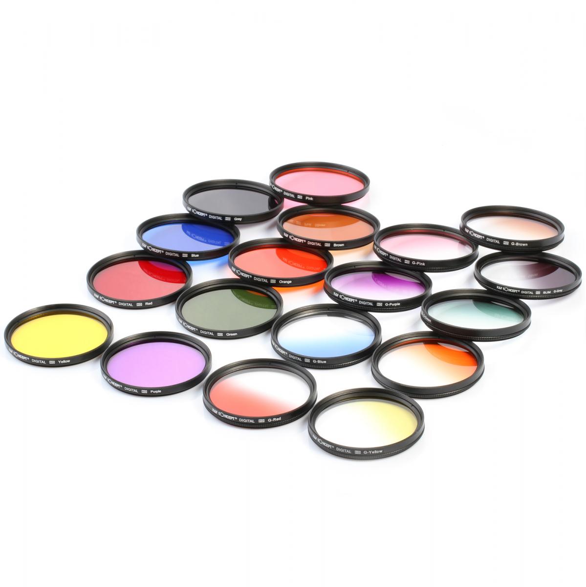 52mm Filtro Kit Graduado e Cor Laranja, Azul, Vermelho, Verde, Amarelo ...