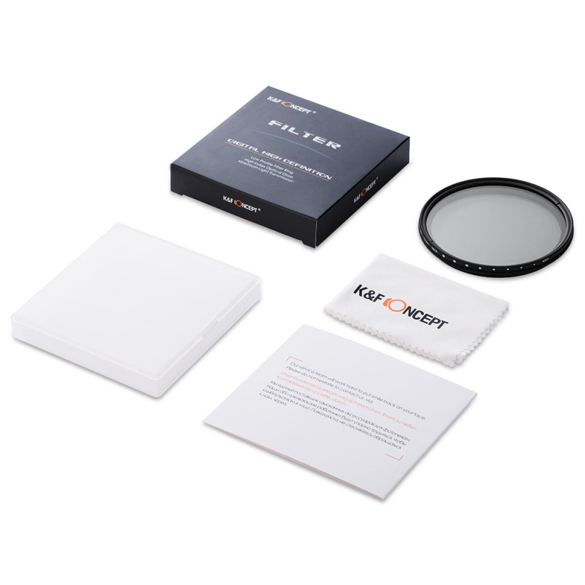 67Mm Variable Neutral Density Filter Nd2 Nd400 K&F Concept - K&F Concept
